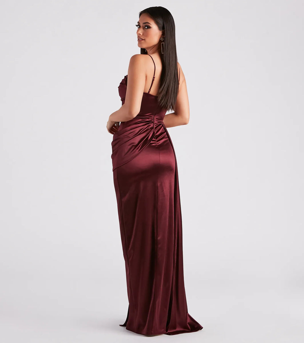 Nova Formal Satin Corset Side Sash Dress & Windsor