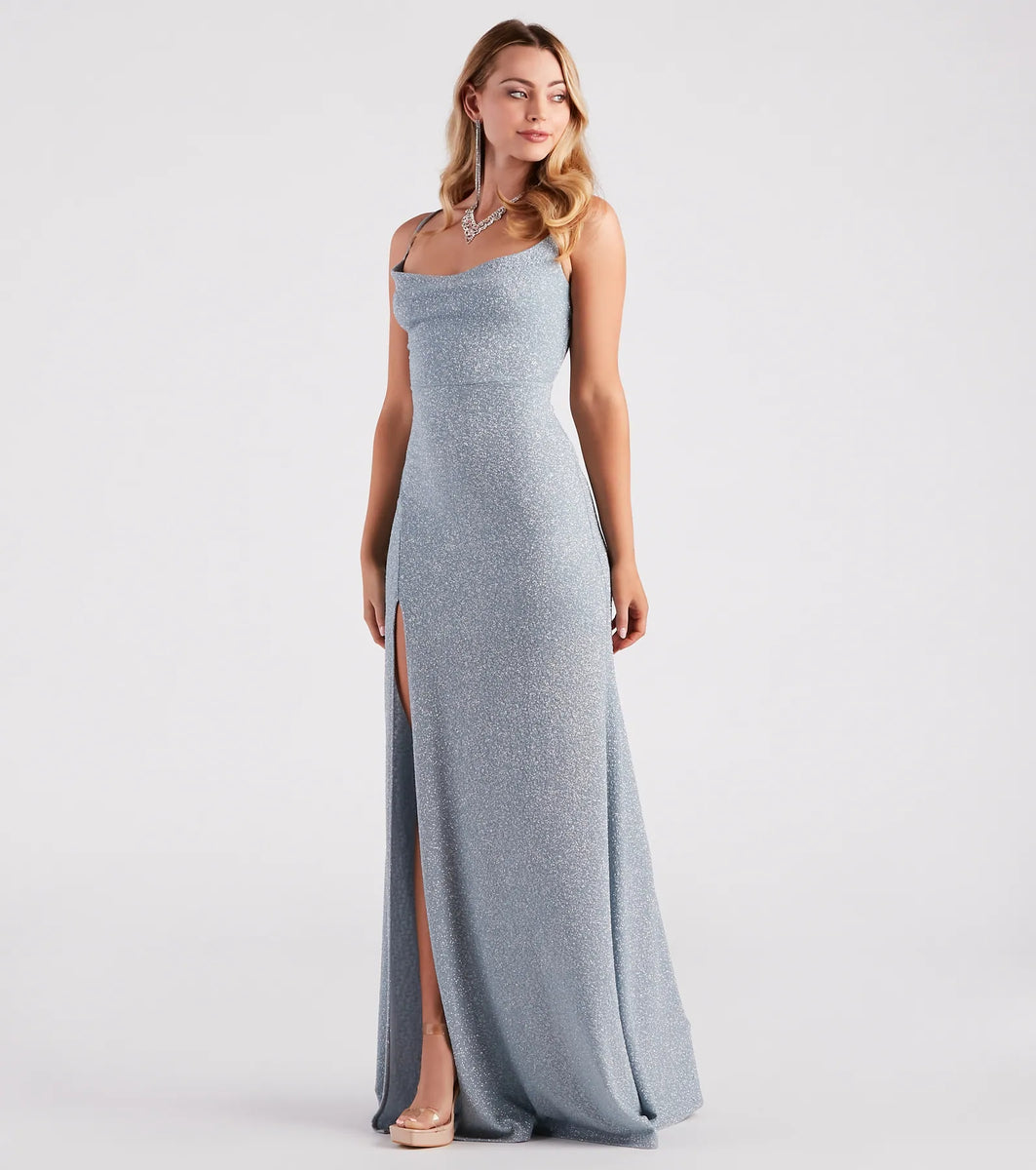 Malinda Formal Glitter A-Line Dress & Windsor