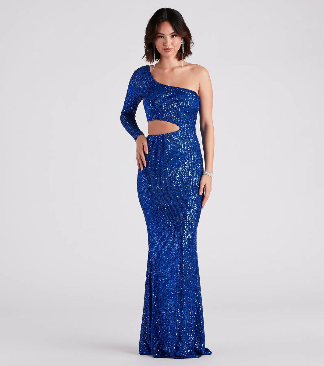 Emmie Formal Sequin One-Shoulder Dress & Windsor