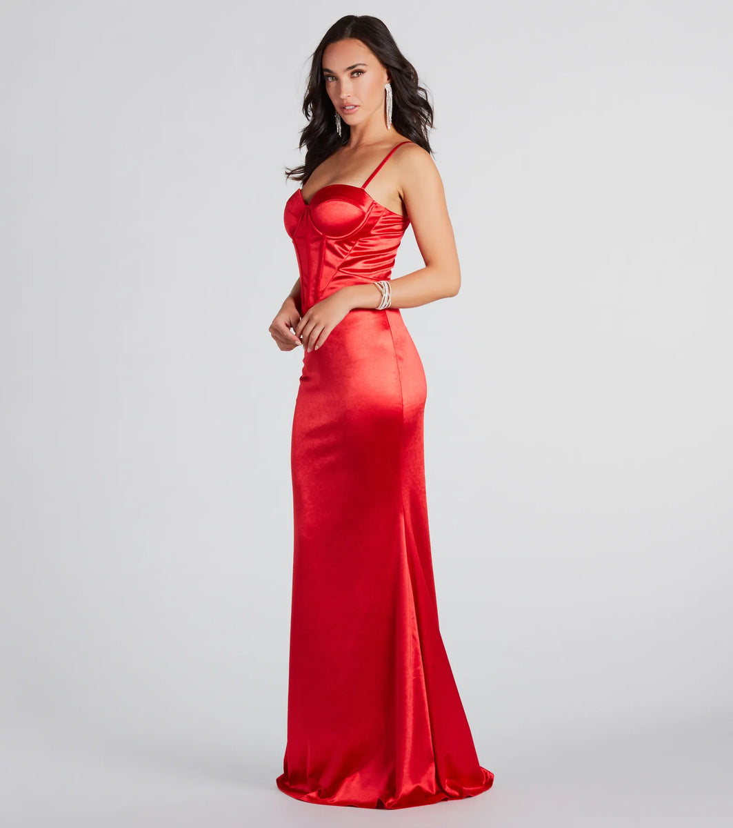 Francine Formal Satin Bustier Mermaid Dress & Windsor