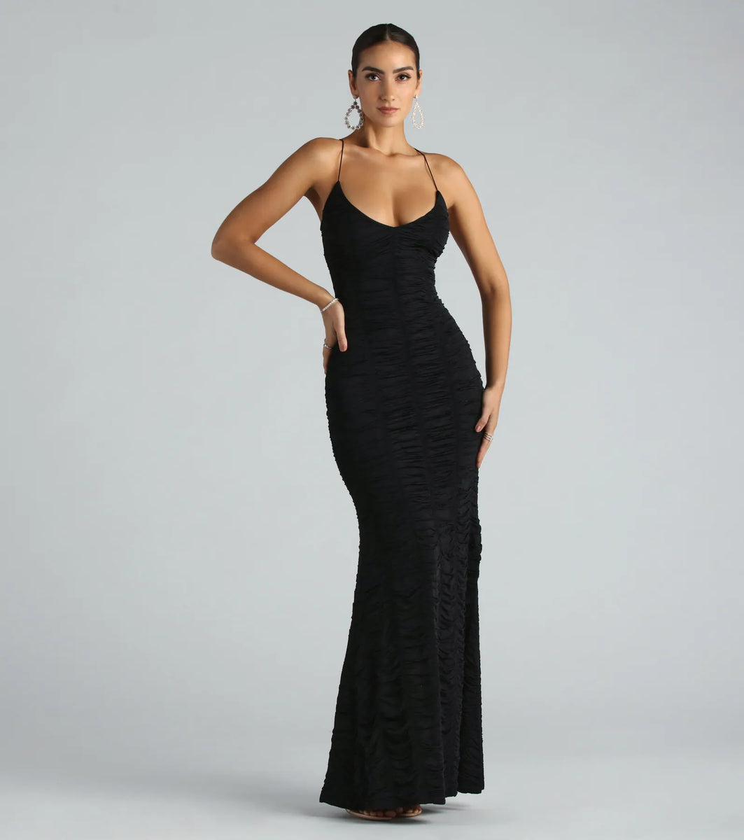 Nala Formal Ruched Strappy Back Mermaid Dress & Windsor