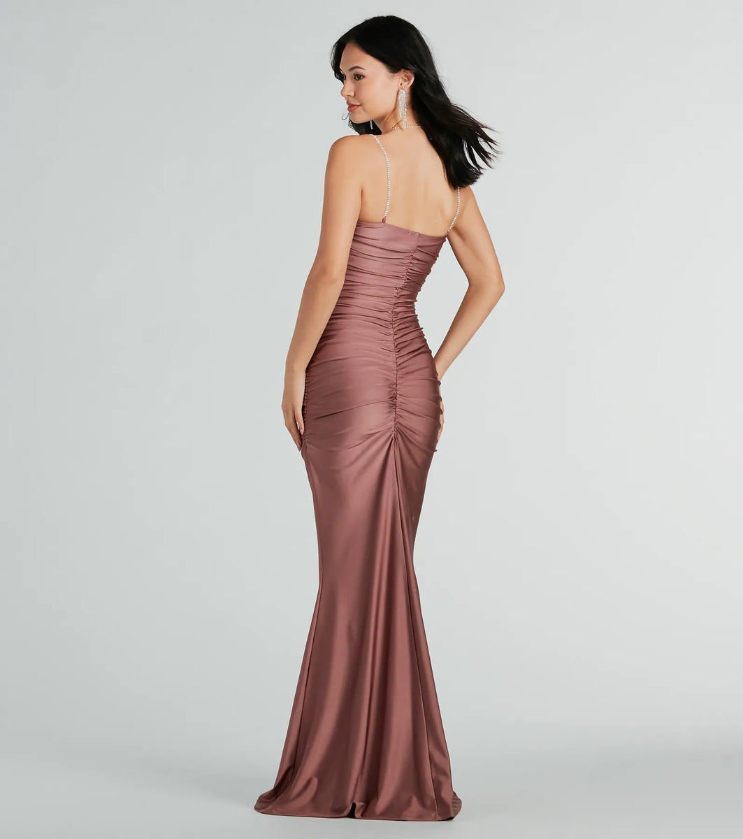 Eliena Formal Rhinestone Strap Mermaid Dress & Windsor