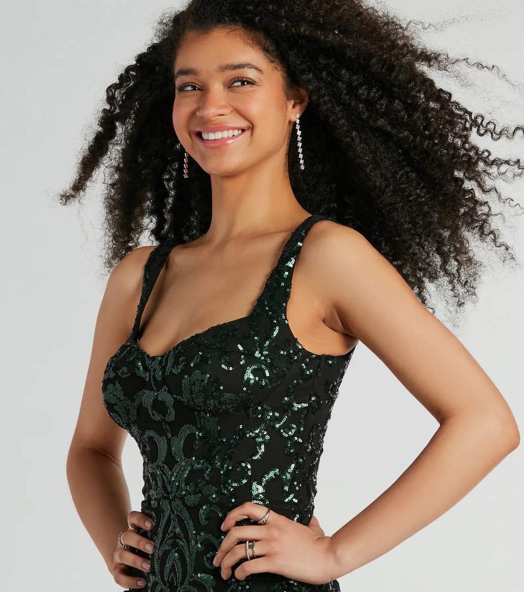 Karli Formal Sequin Mermaid Long Dress & Windsor