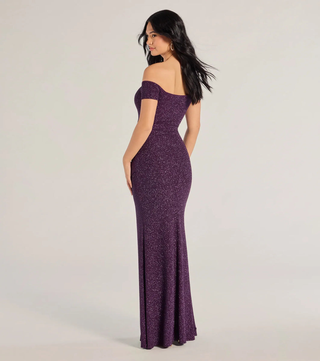 Mimi Off The Shoulder Glitter Mermaid Corset Dress & Windsor