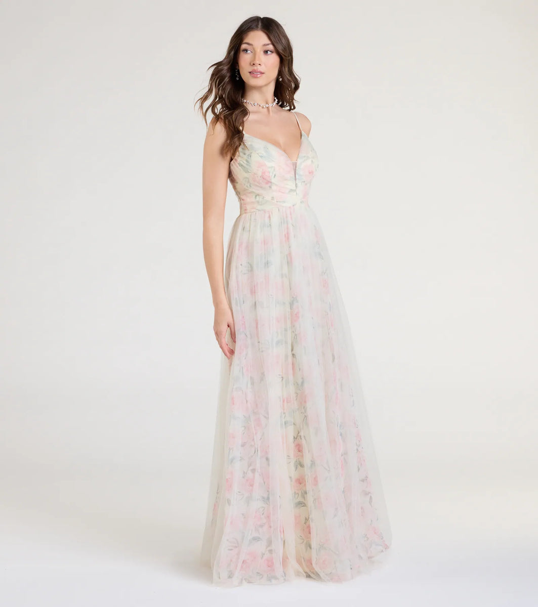 Samaria Sweetheart A-Line Floral Lace Tulle Formal Dress & Windsor