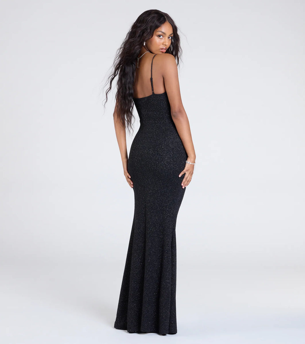 Harlow Cutout Slit Glitter Formal Dress & Windsor