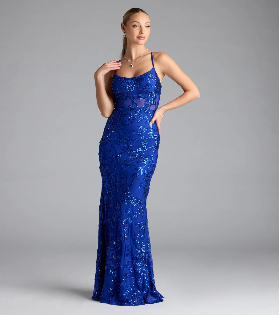 Artemis Open Back Mermaid Sequin Formal Dress & Windsor