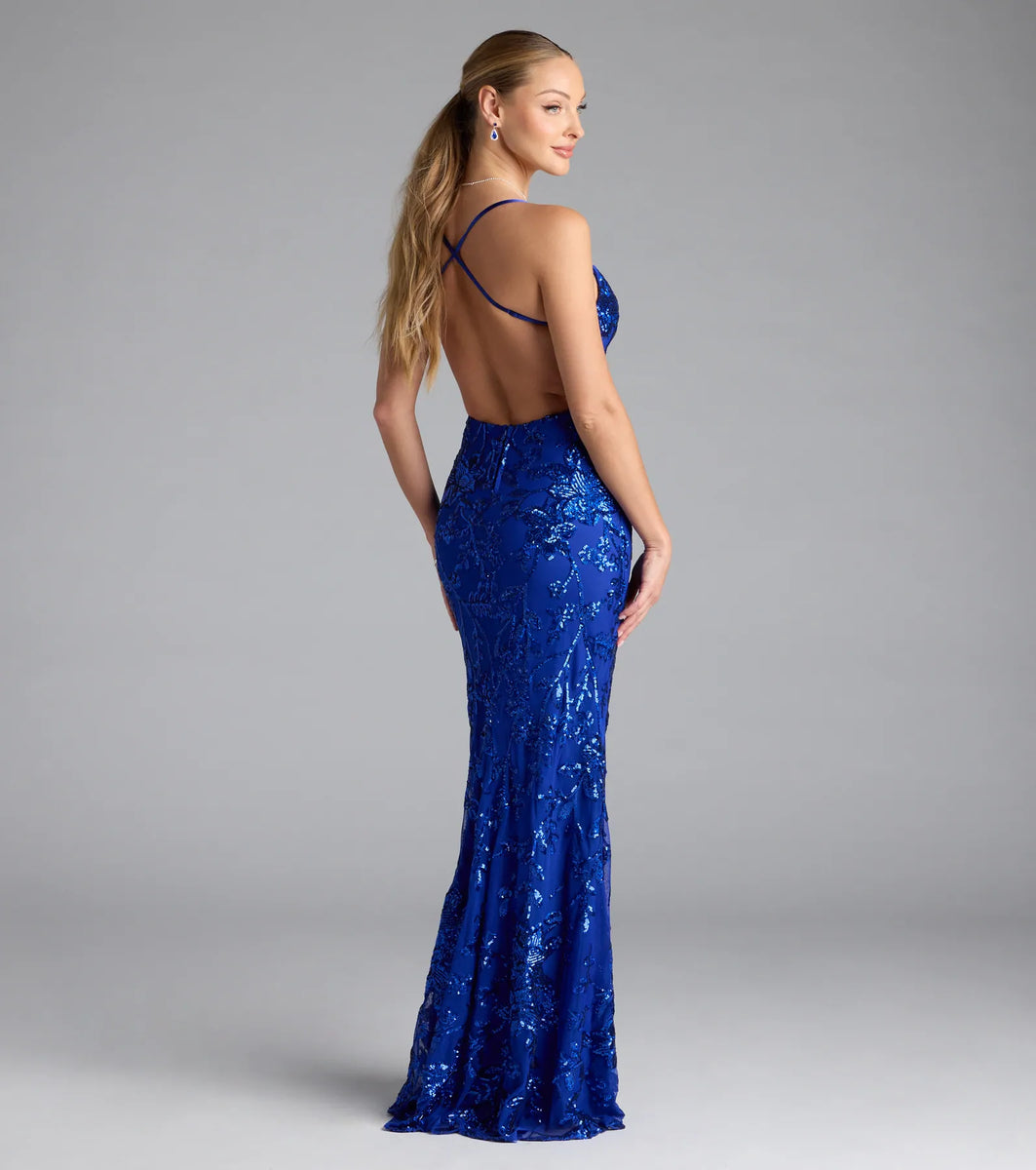 Artemis Open Back Mermaid Sequin Formal Dress & Windsor