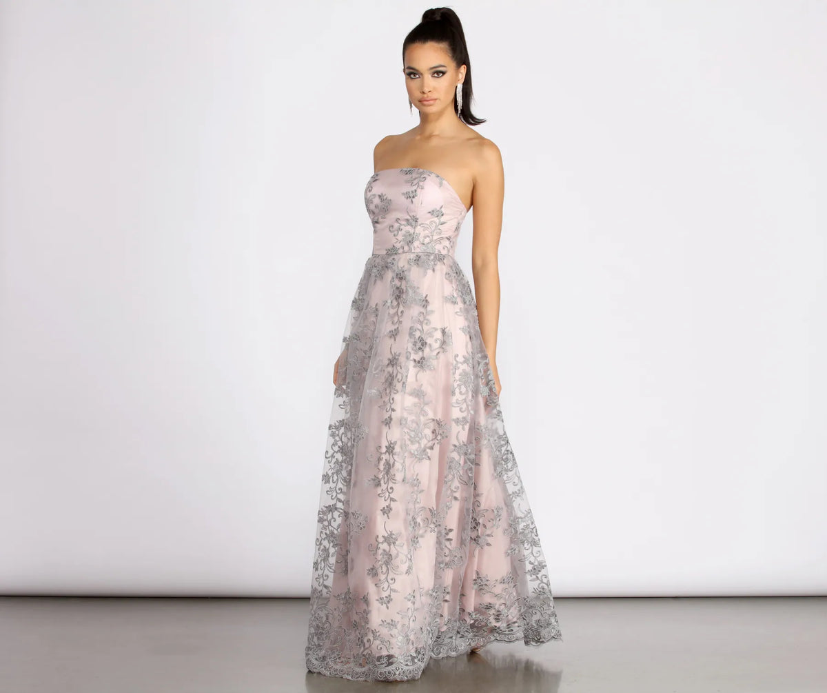 Sinclair Embroidered Strapless Ball Gown & Windsor