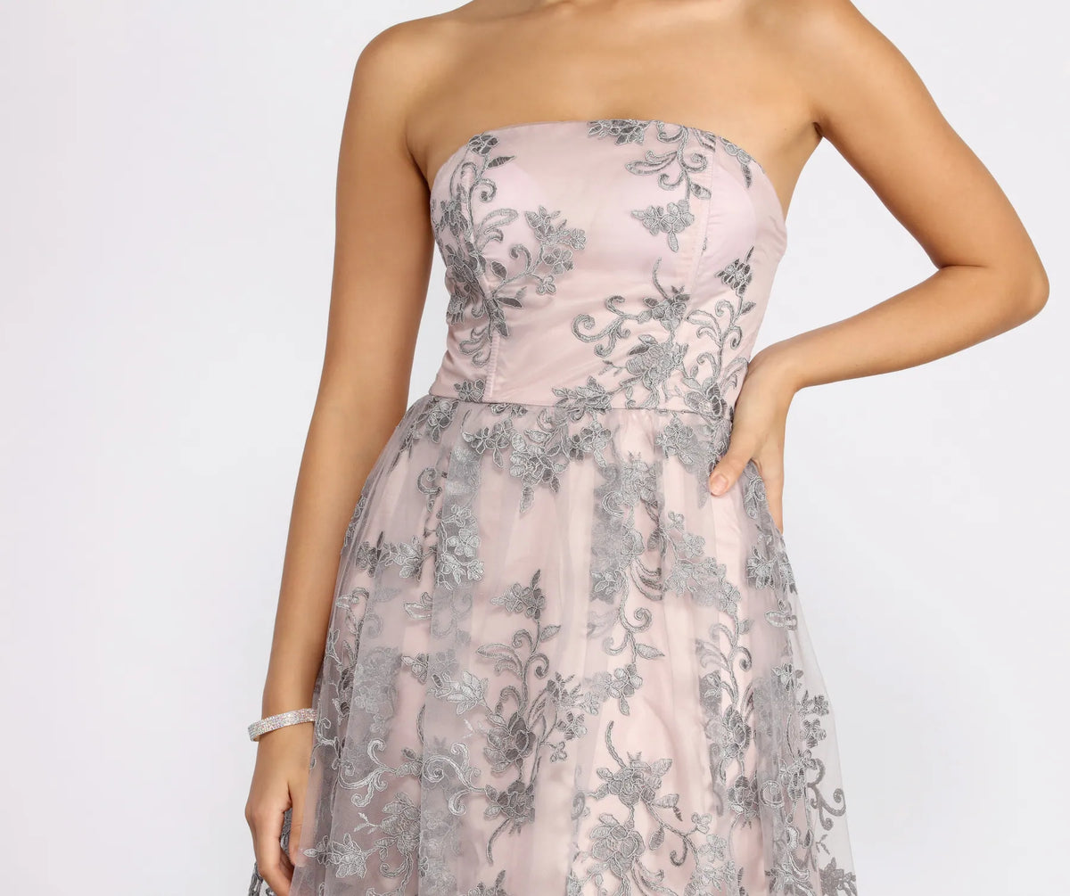 Sinclair Embroidered Strapless Ball Gown & Windsor