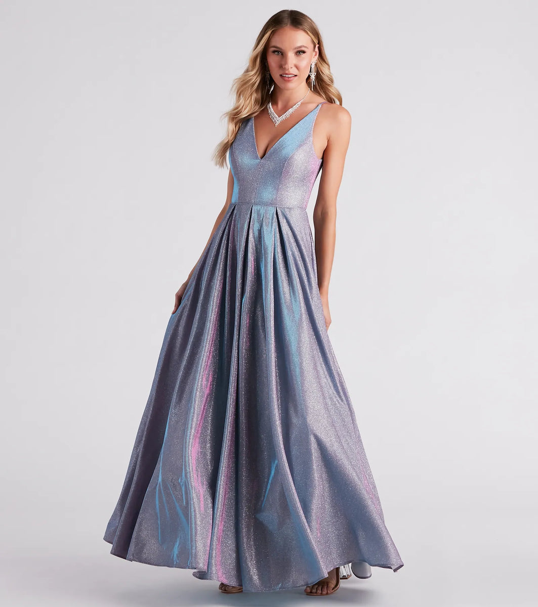 Delaney Iridescent Glitter Woven Ball Gown & Windsor