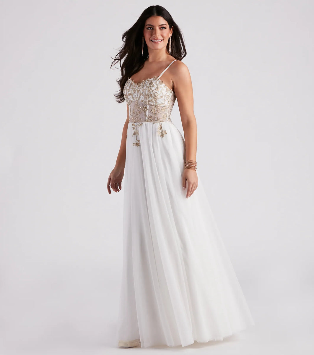 Alexandra Rhinestone Embroidered Tulle Ball Gown & Windsor