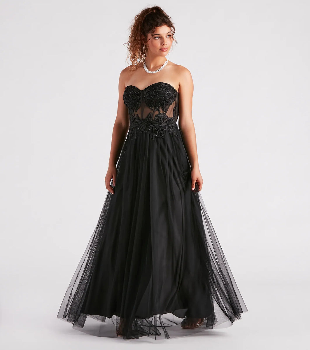Alora Rhinestone Embroidered Tulle Ball Gown & Windsor