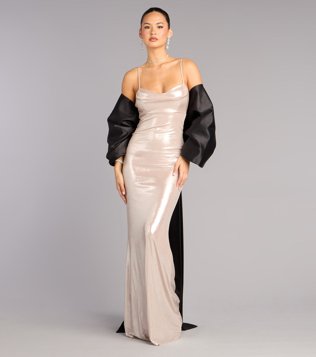 Bow Steals the Show Satin Wrap Shawl & Windsor