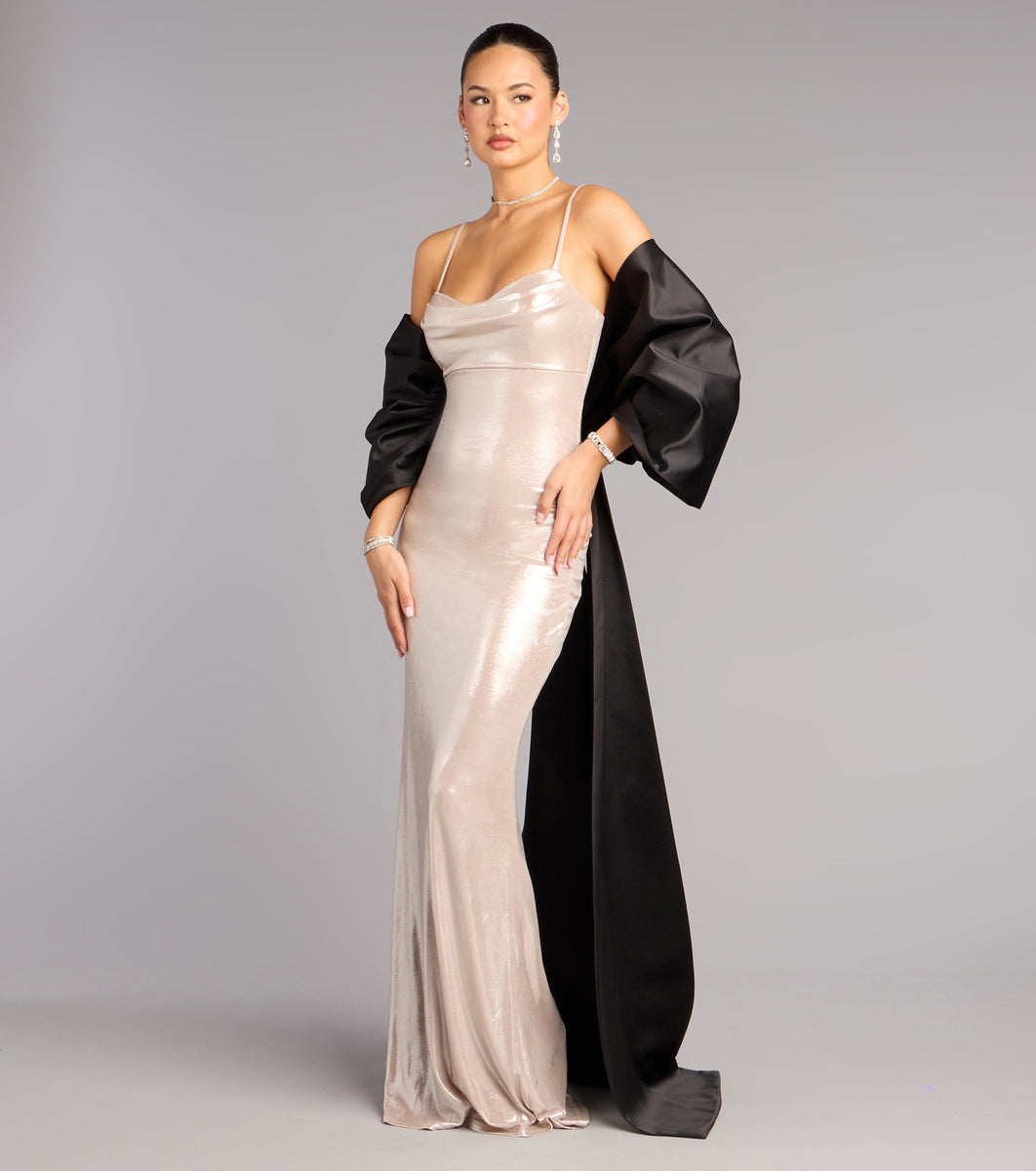 Bow Steals the Show Satin Wrap Shawl & Windsor