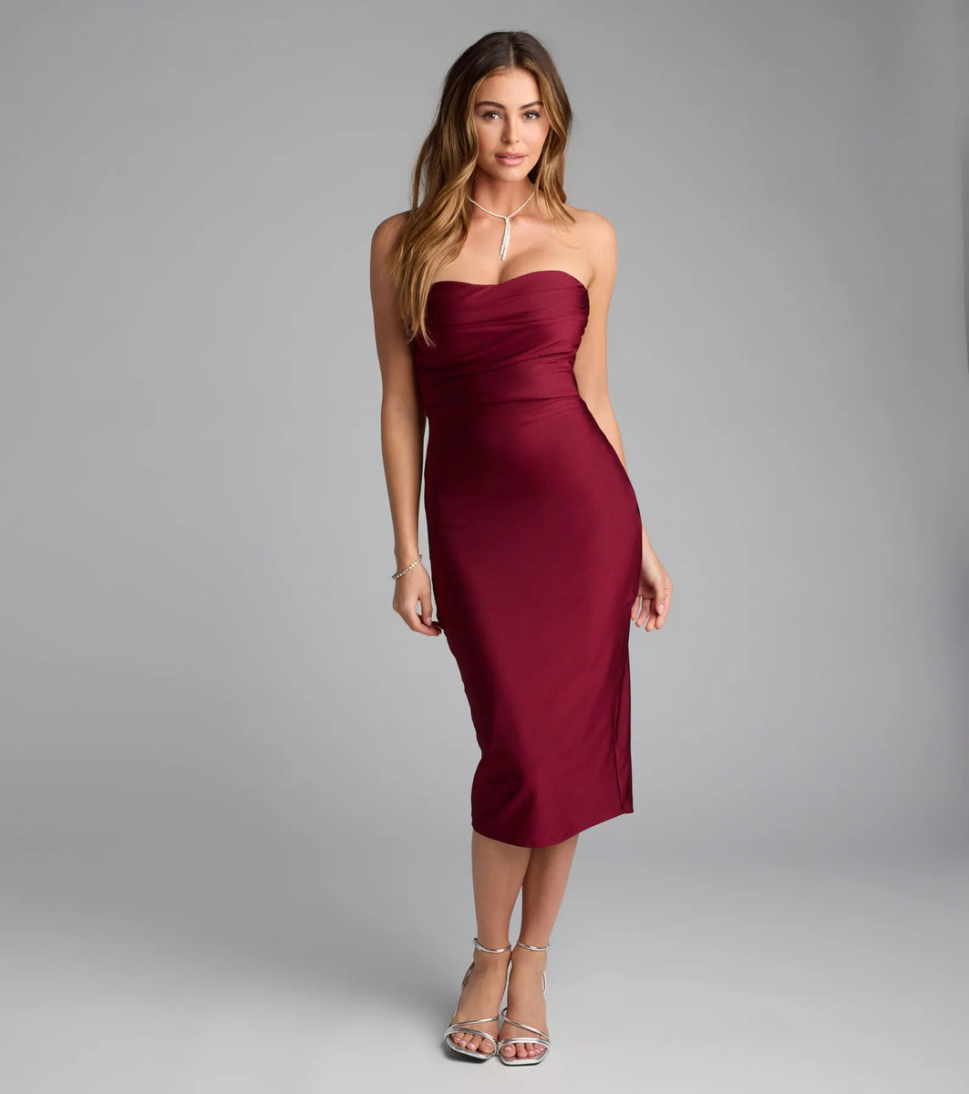 Sweetheart Energy Strapless Midi Dress & Windsor