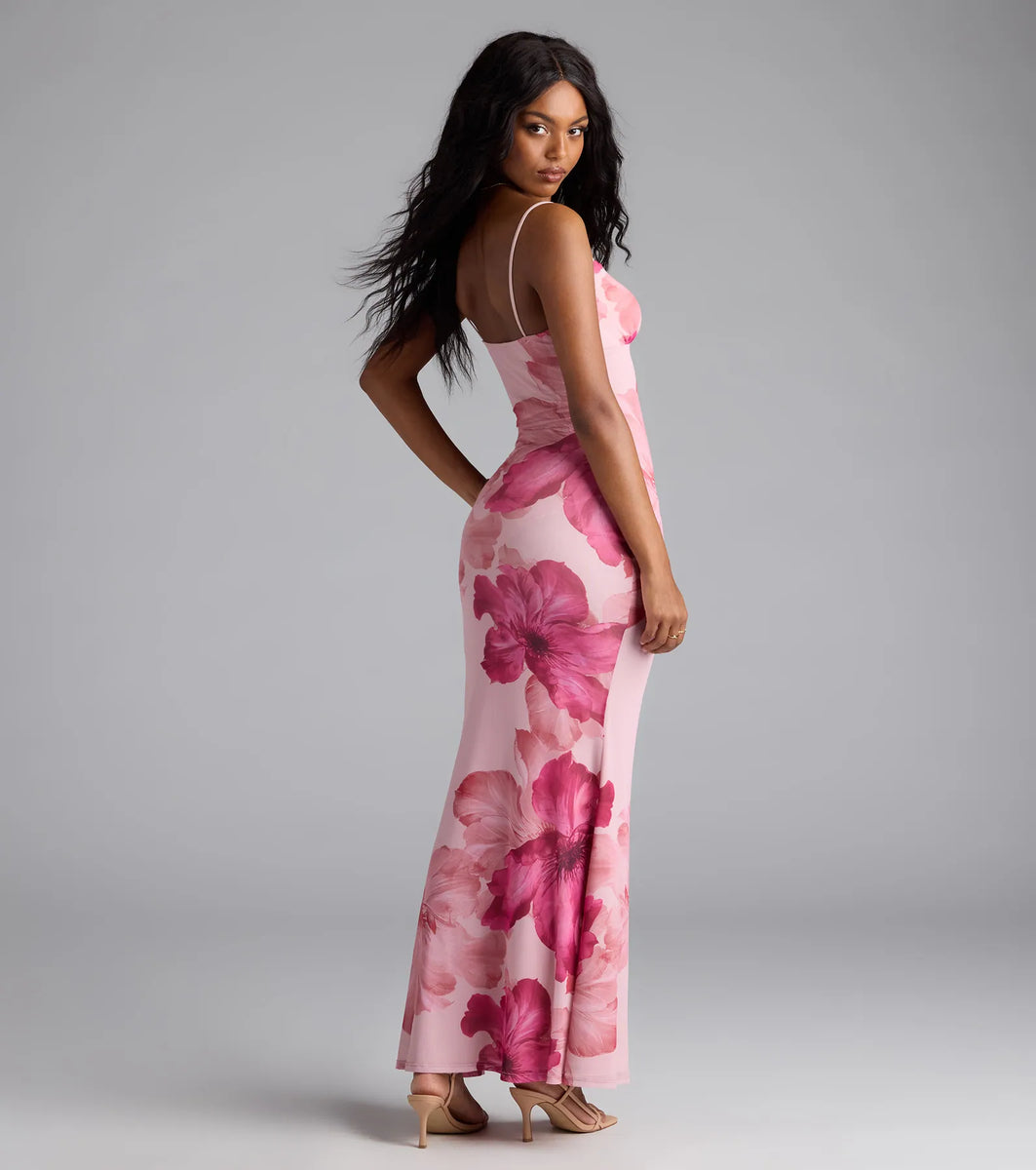 Vacay Muse Floral Mesh Maxi Dress & Windsor