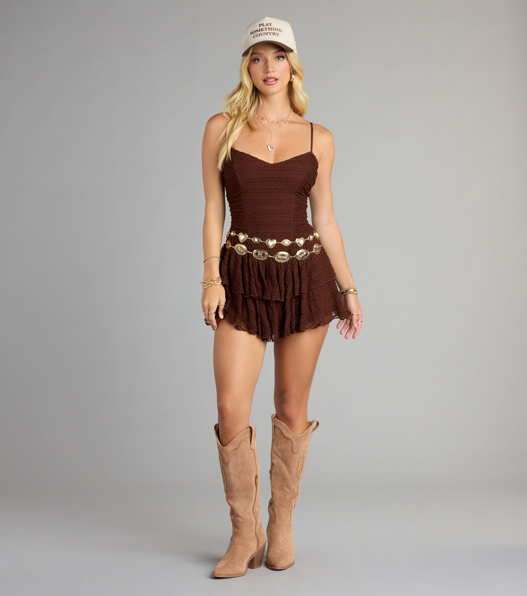 Flirty Flair Lace Ruffle Mini Dress & Windsor