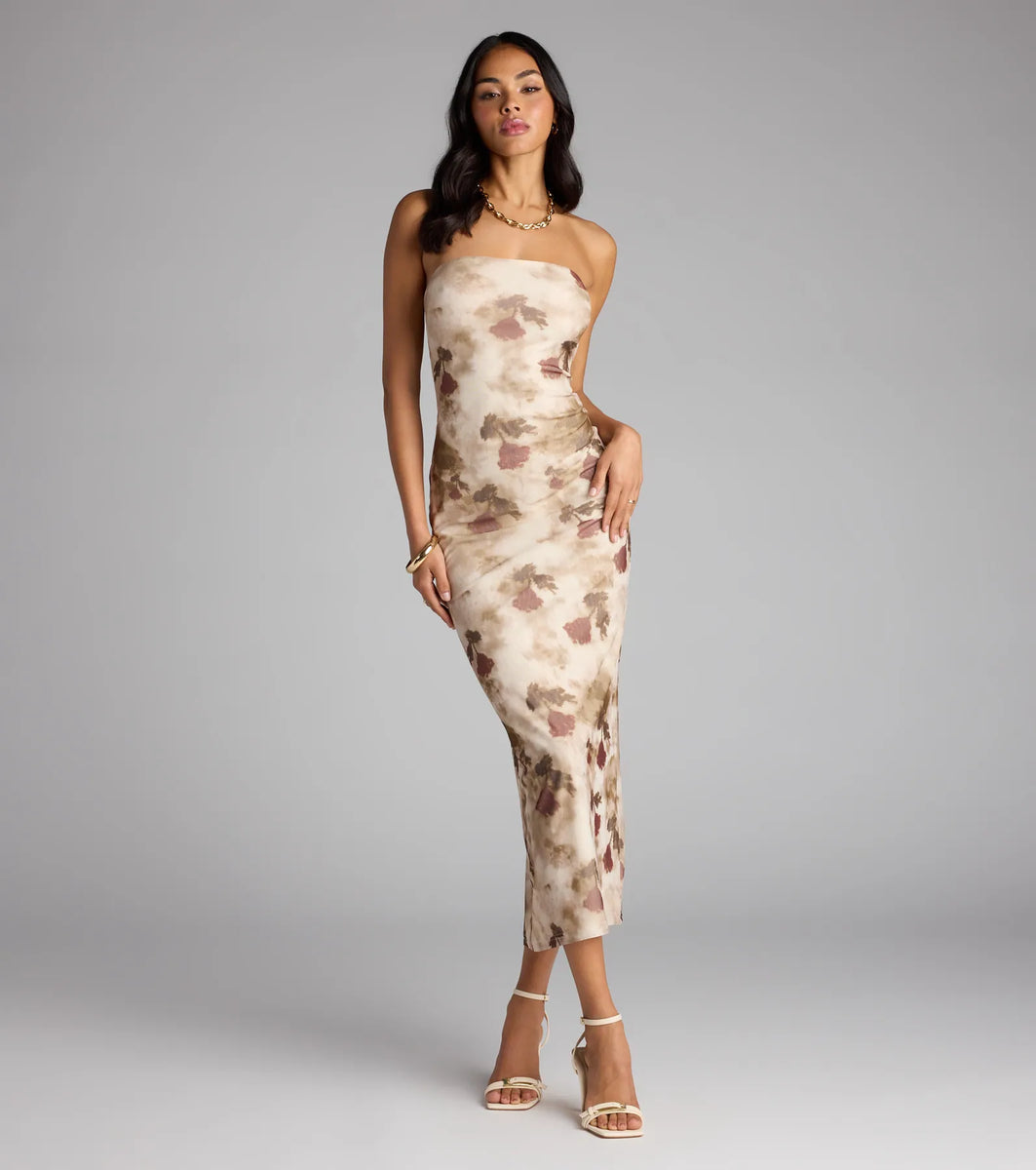 Flirt In Full Bloom Floral Midi Dress & Windsor