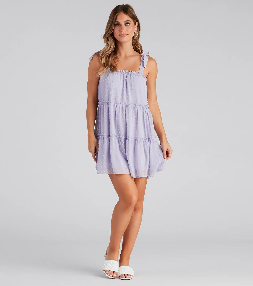 Sway With Me Chiffon Dot Tiered Dress & Windsor