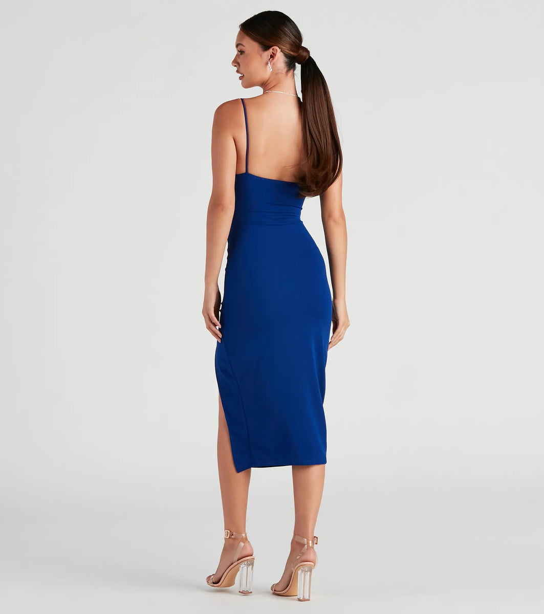 Shape Of You Crepe Cowl Midi Dress & Windsor