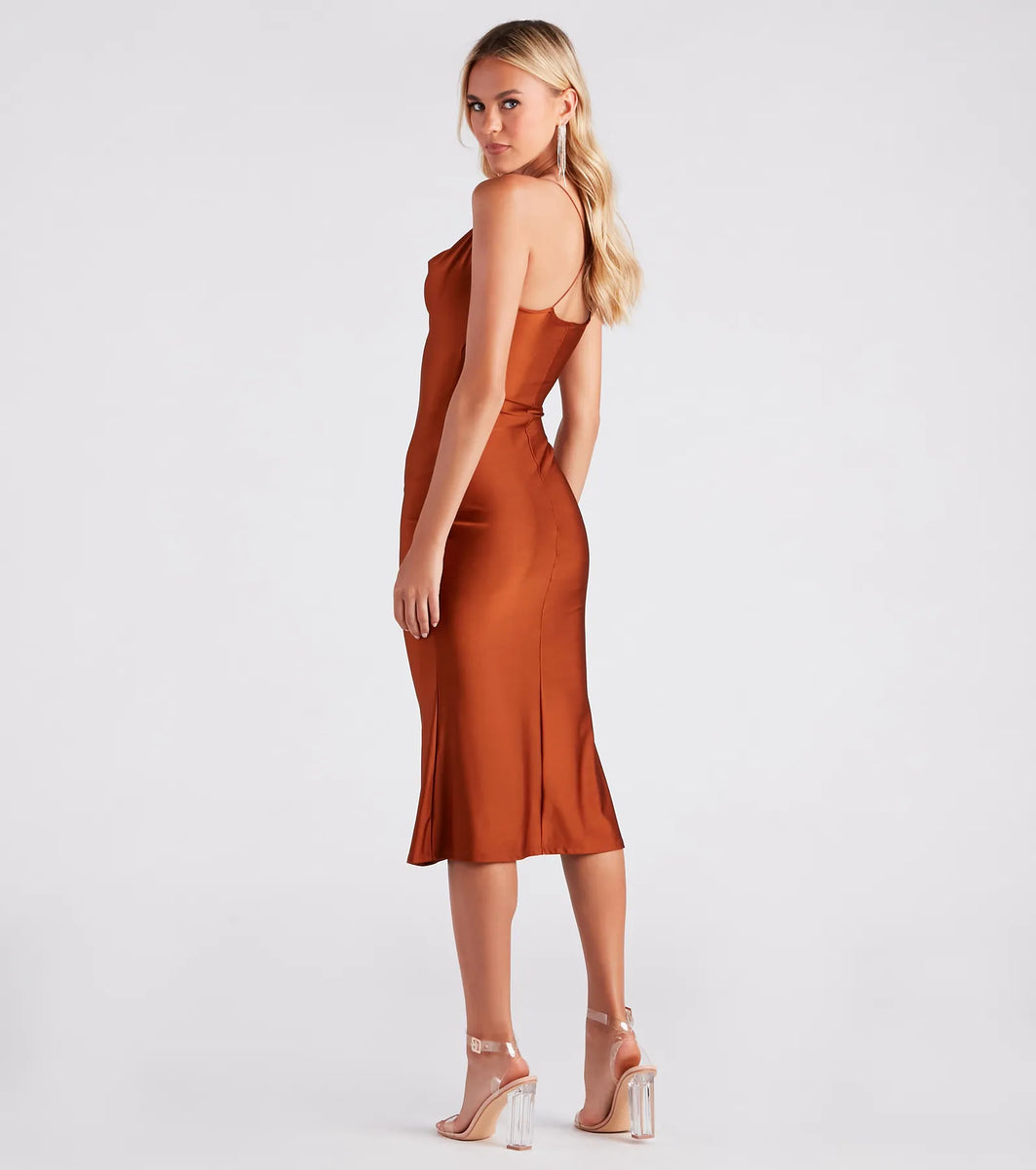 Flatter Me Satin-Knit Midi Dress & Windsor