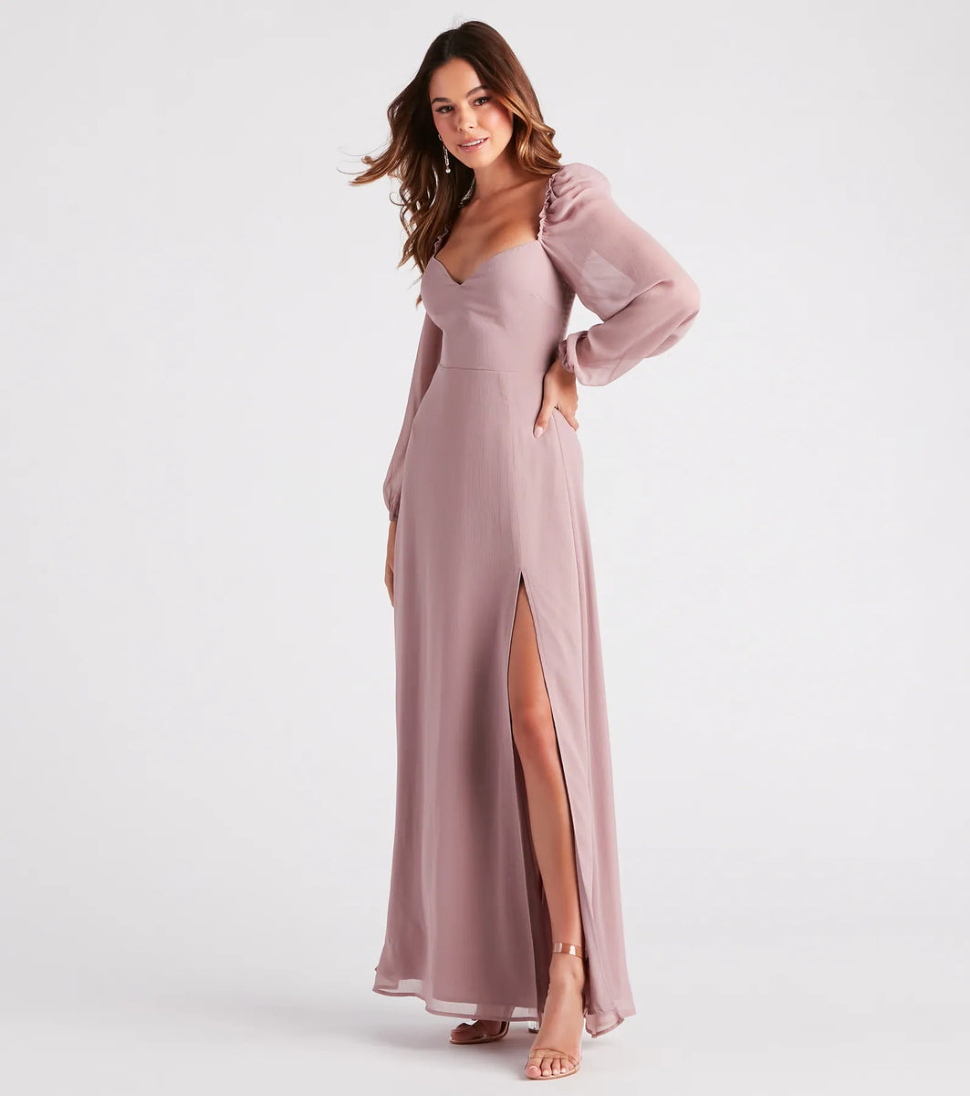 Sheer Beauty Chiffon Slit Maxi Dress & Windsor