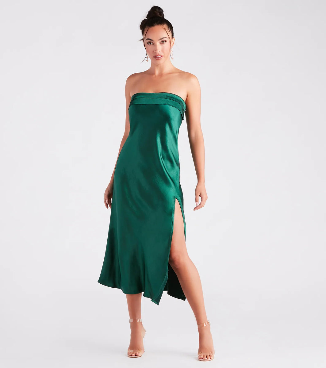 Silky And Chic Satin Midi Slip Dress & Windsor