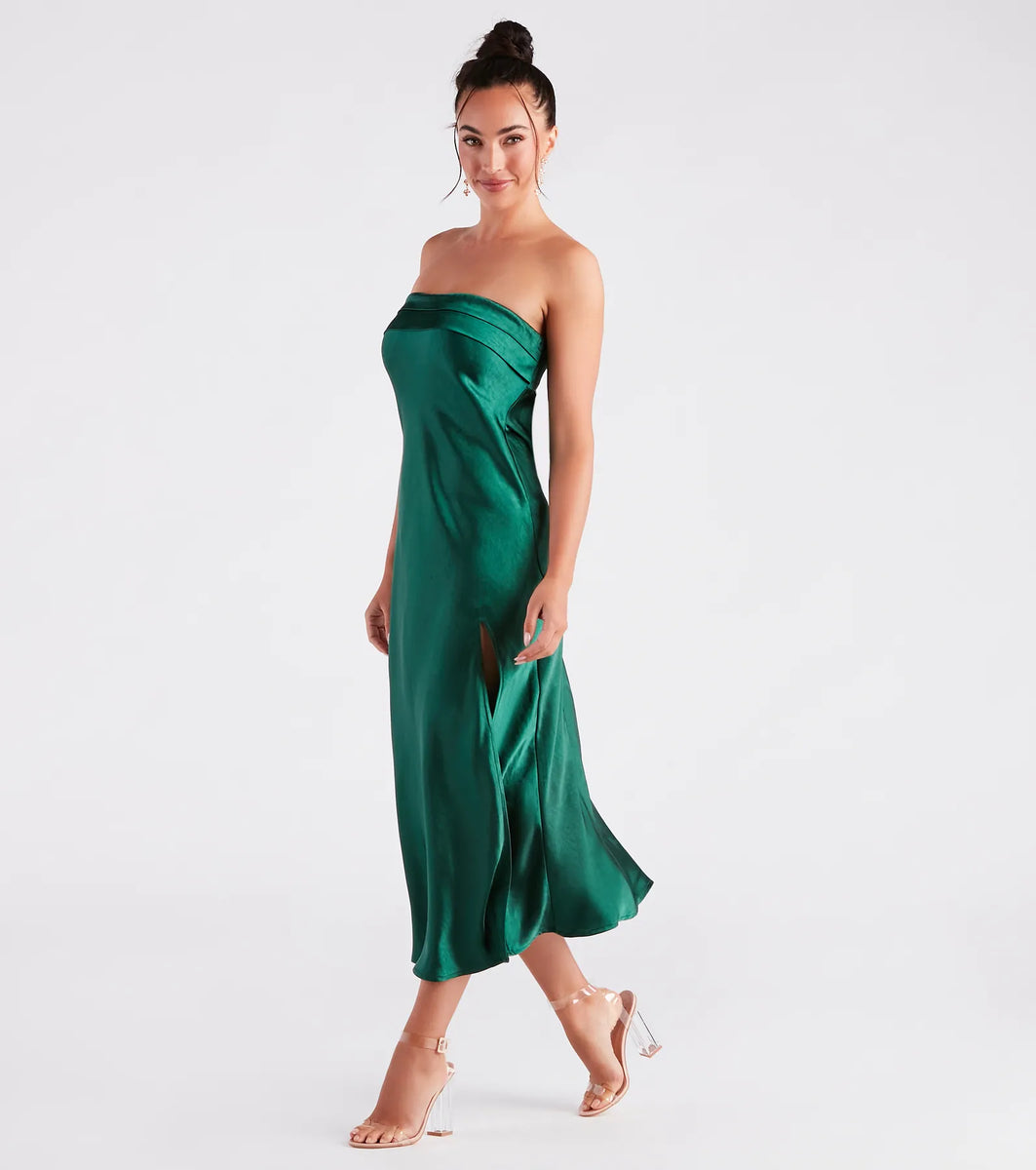 Silky And Chic Satin Midi Slip Dress & Windsor