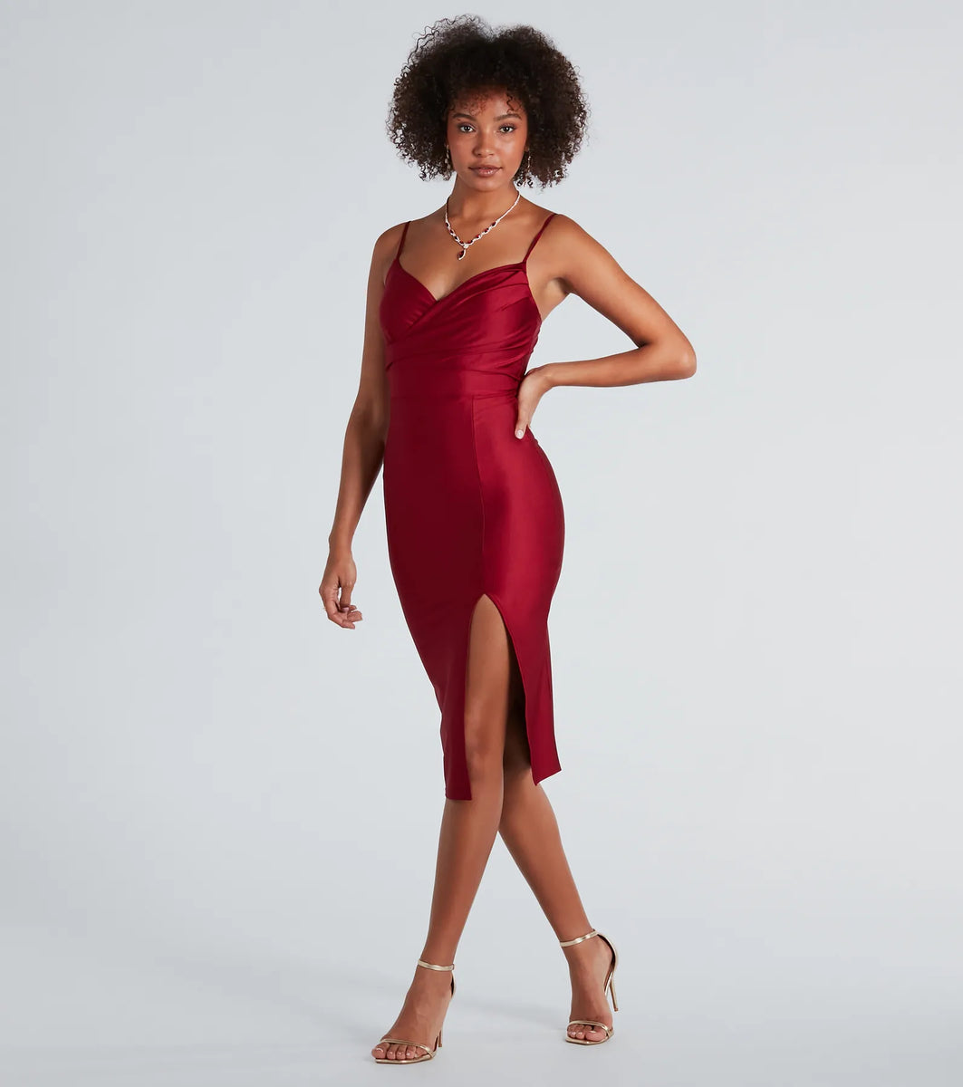 High Ratings Surplice V-Neck Midi Dress & Windsor