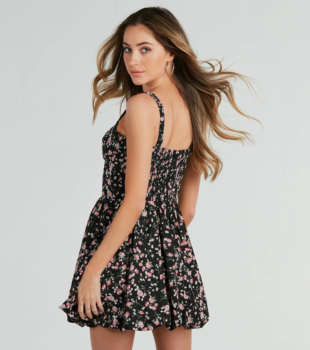 Spring Has Sprung Floral Woven Skater Dress & Windsor