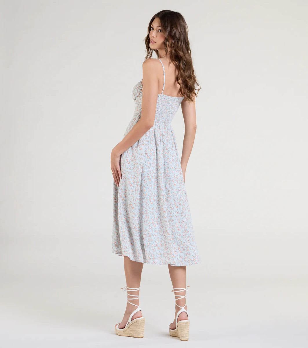 Breezy Cute Floral Slit Midi Dress & Windsor