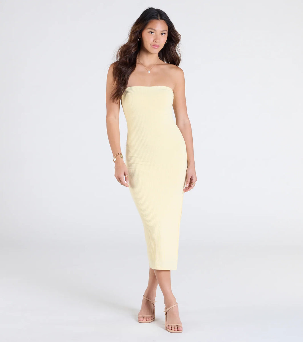 Smooth Talker Strapless Bodycon Midi Dress & Windsor