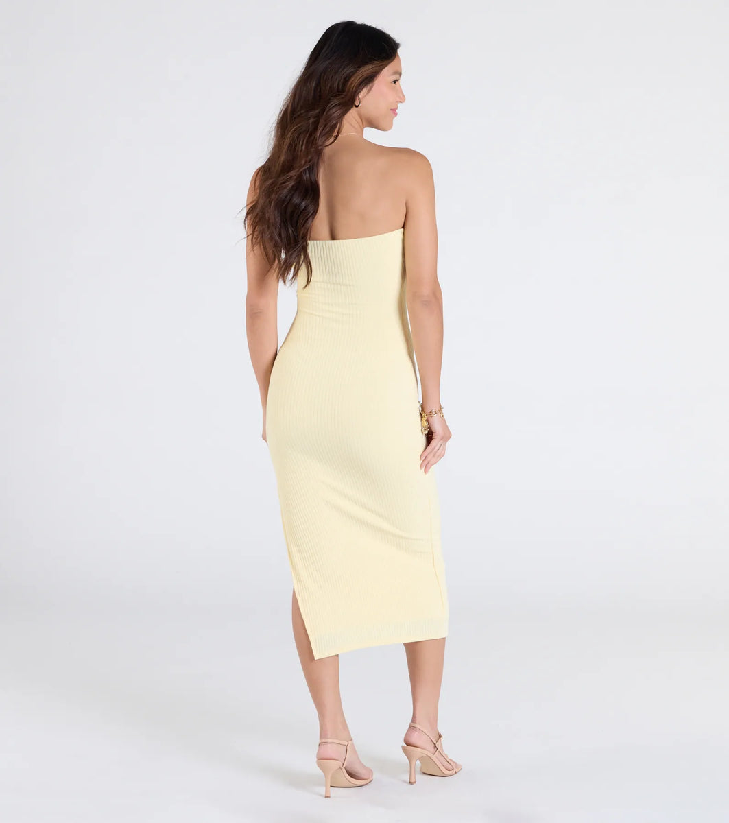 Smooth Talker Strapless Bodycon Midi Dress & Windsor