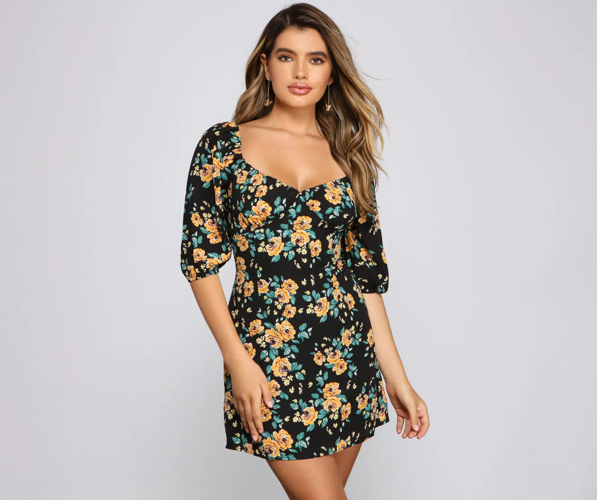 Floral Frenzy Off The Shoulder Skater Dress & Windsor