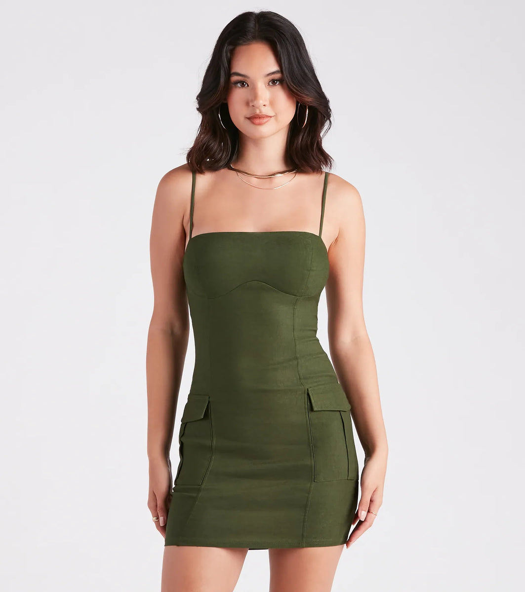 Sergeant Of Style Cargo Pocket Mini Dress & Windsor
