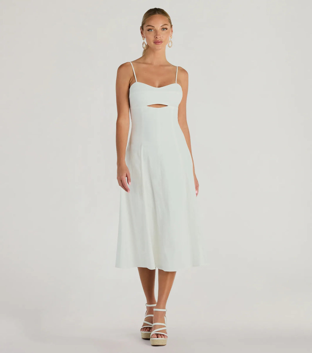 Flawless Beauty Cutout A-Line Midi Dress & Windsor