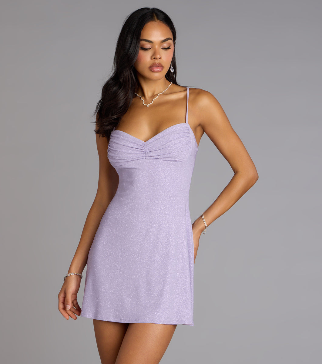 Sweet Shimmer Glitter A-Line Mini Dress & Windsor