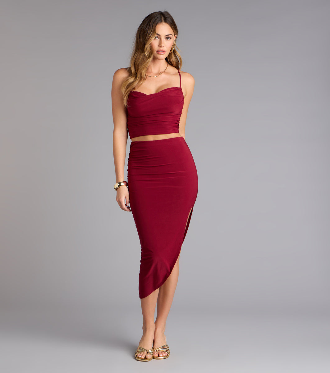 Chic Allure Cowl Neck Crop Top & Windsor