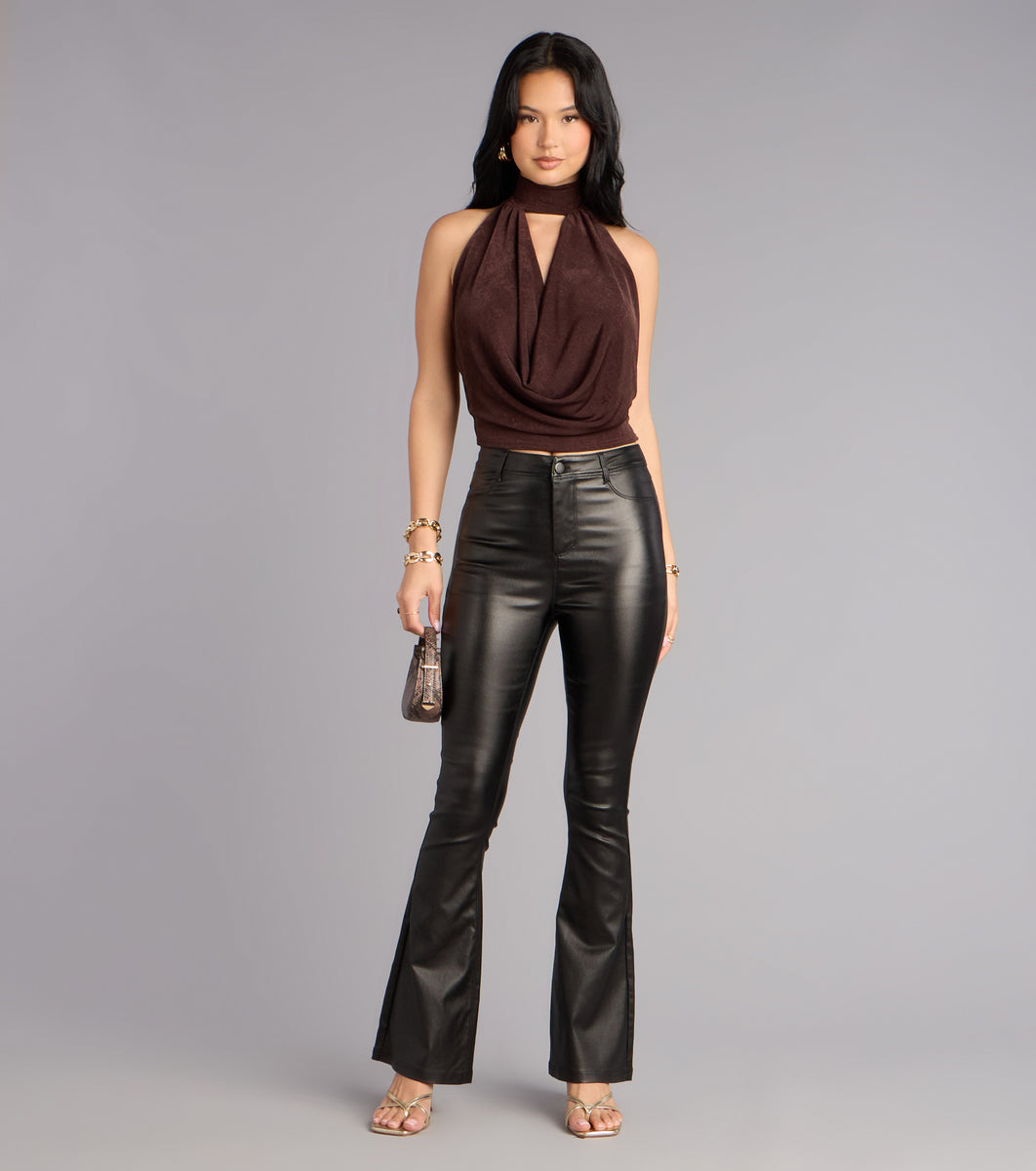 Bold Allure Cowl Neck Open Back Top & Windsor