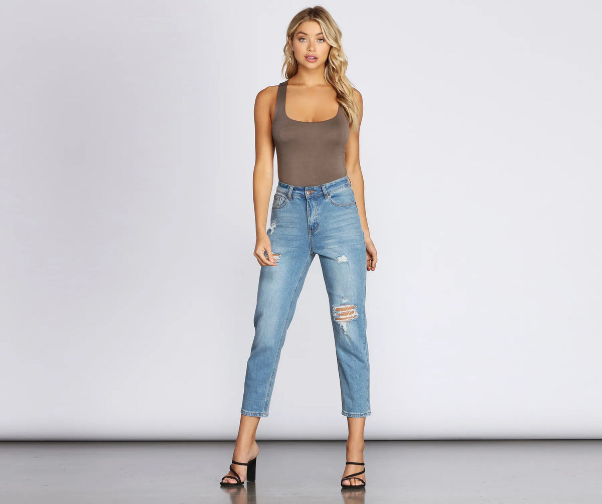 Cross Back Square Neck Bodysuit & Windsor
