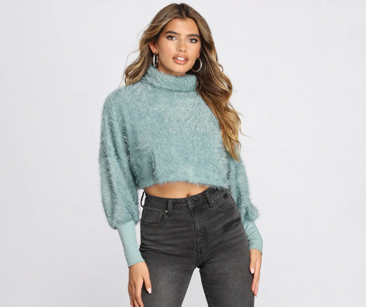 Cozy Cropped Fuzzy Sweater & Windsor