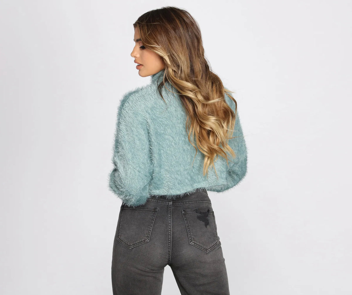 Cozy Cropped Fuzzy Sweater & Windsor