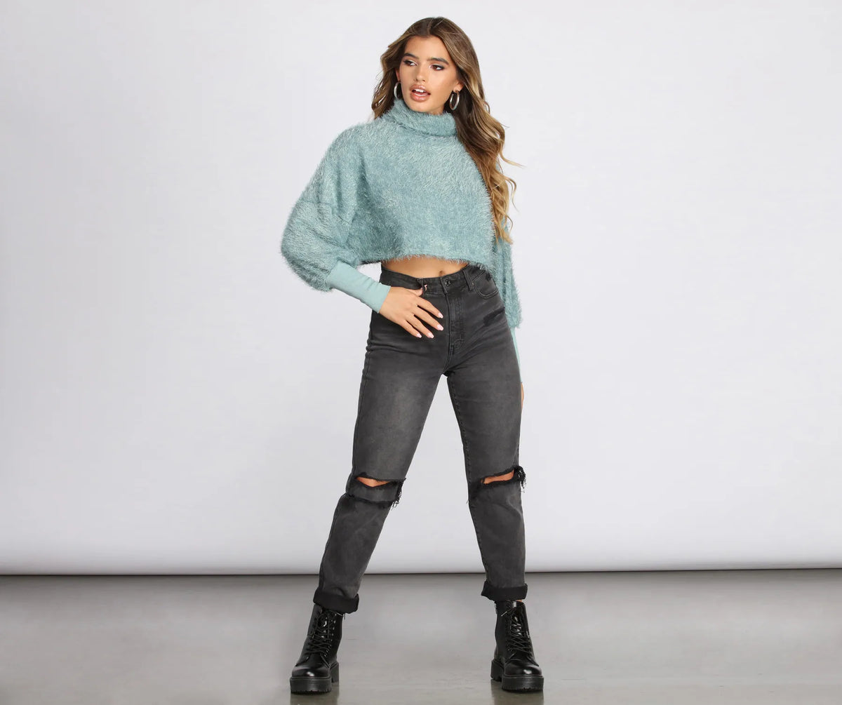 Cozy Cropped Fuzzy Sweater & Windsor
