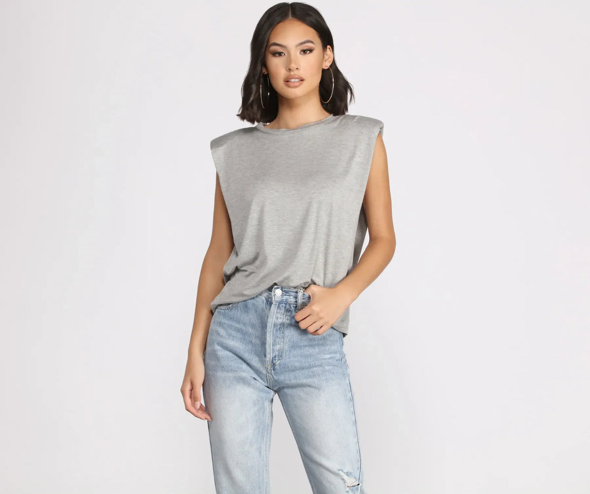 Crew Neck Basic Muscle Tee & Windsor