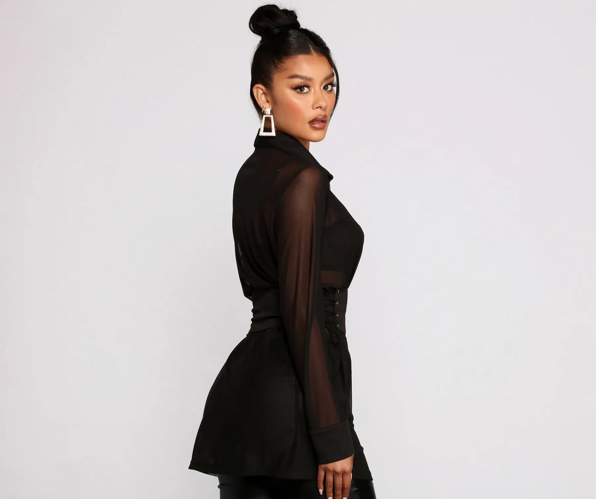 Chic And Sheer Mesh Tunic & Windsor