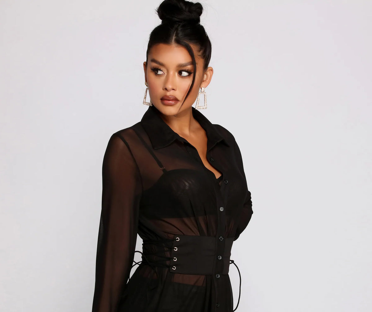 Chic And Sheer Mesh Tunic & Windsor