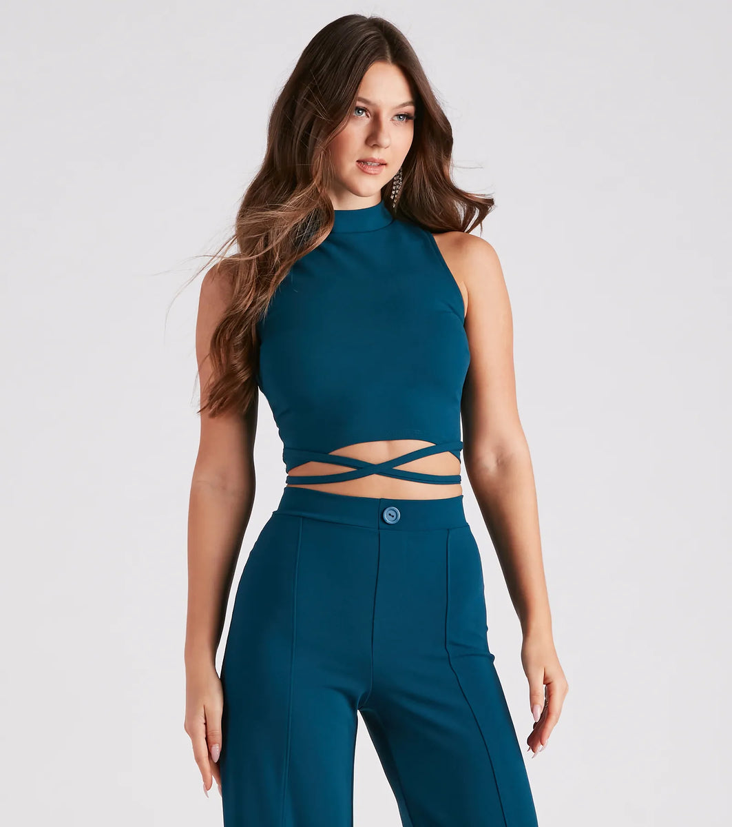 Wrap Around You Crepe Crop Top & Windsor