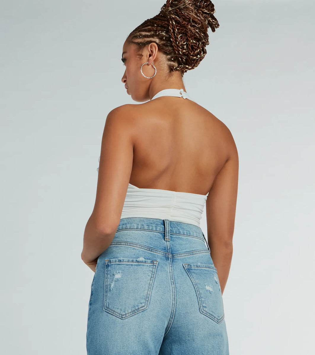 Always Polished Halter Floral Applique Bodysuit & Windsor