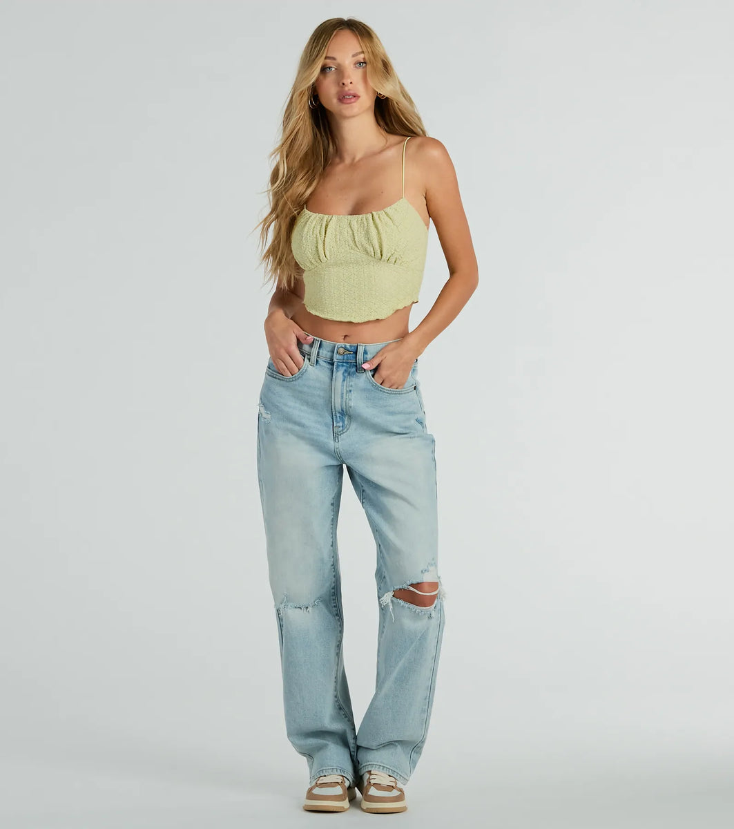 Charmed By You Sleeveless Lace Crop Top & Windsor